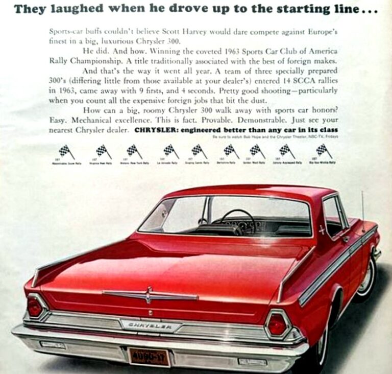 STRANGE BUT TRUE…THE CHRYSLER 300 WAS AN SCCA RALLY CHAMP IN 1963 AND ...
